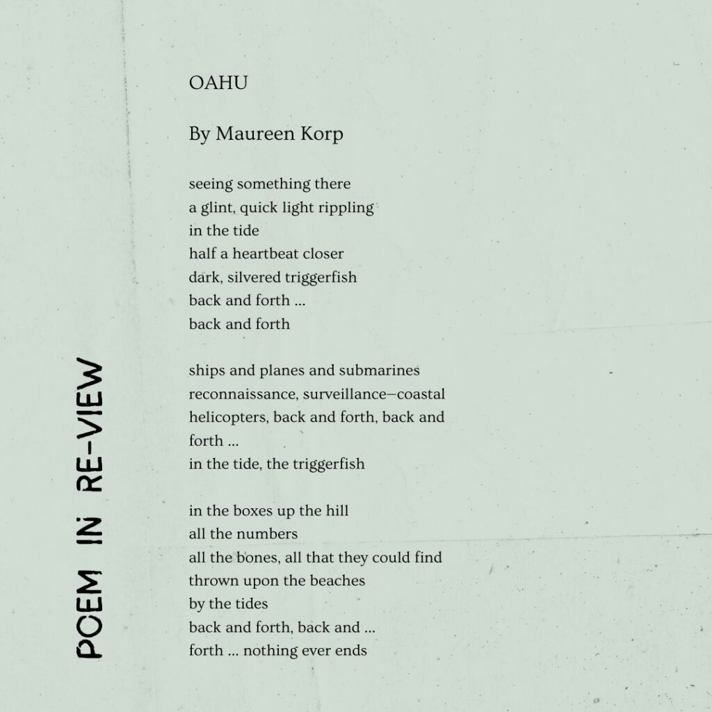 OAHU by Maureen Korp | Poem in Re-view - Vallum Magazine